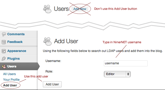 UNC Charlotte Sites | Adding Users